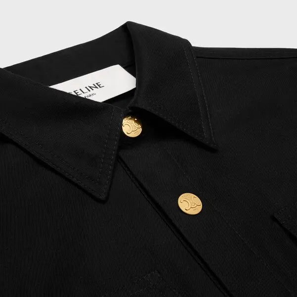 Celine Reporter Mini Dress In Cotton Twill