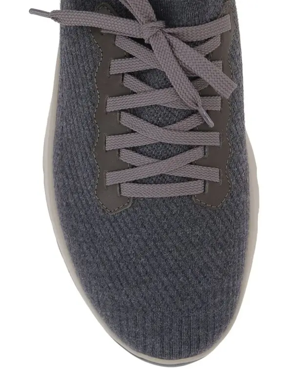 Brunello Cucinelli Wool Knit Sneakers With Leather Trim - Multicolor