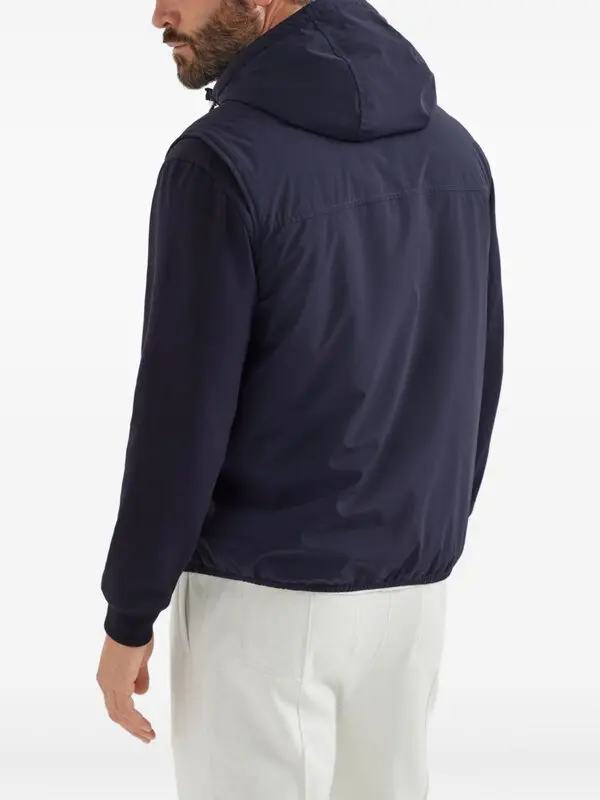 Brunello Cucinelli Water-resistant Hooded Vest With Embroidered Logo - Multicolor
