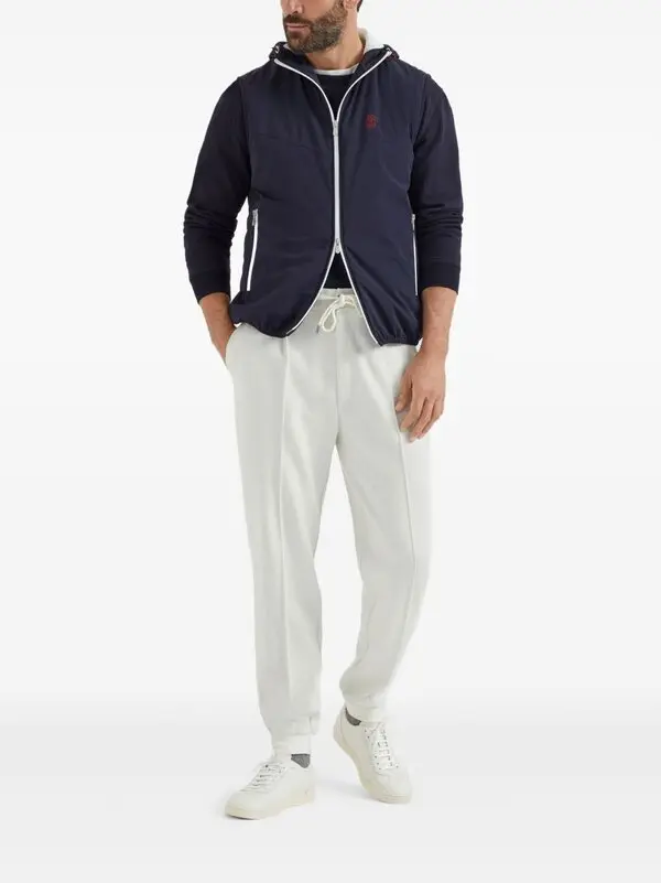 Brunello Cucinelli Water-resistant Hooded Vest With Embroidered Logo - Multicolor