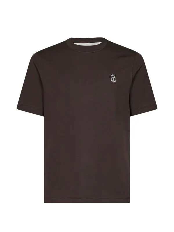 Brunello Cucinelli Logo Cotton T-shirt - Multicolor