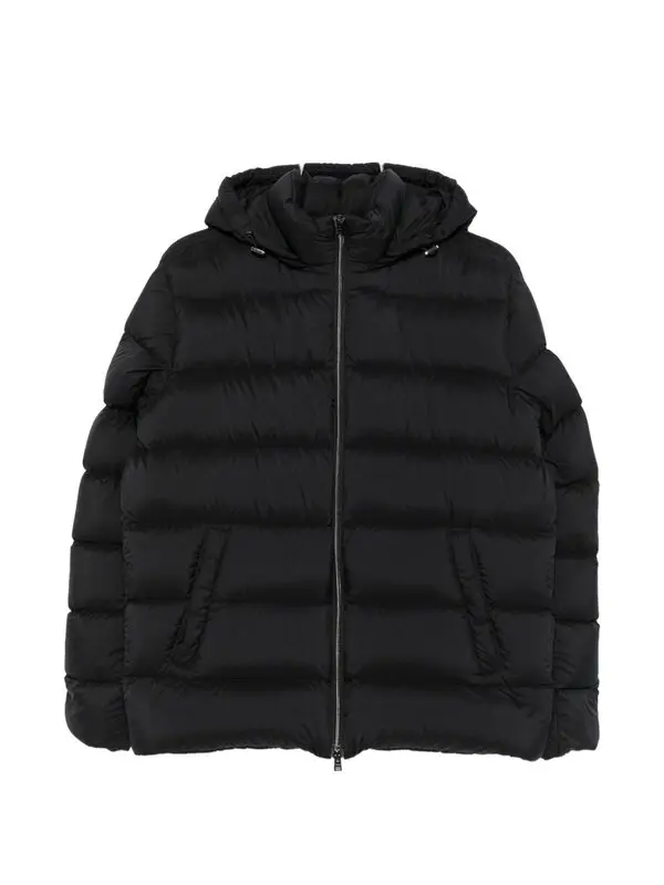 Herno Black Nylon Down Jacket With Hood - Multicolor