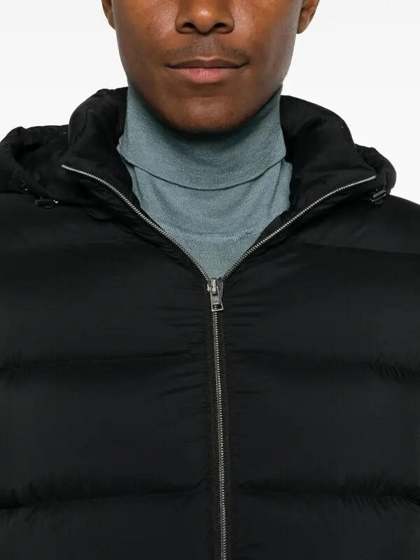 Herno Black Nylon Down Jacket With Hood - Multicolor