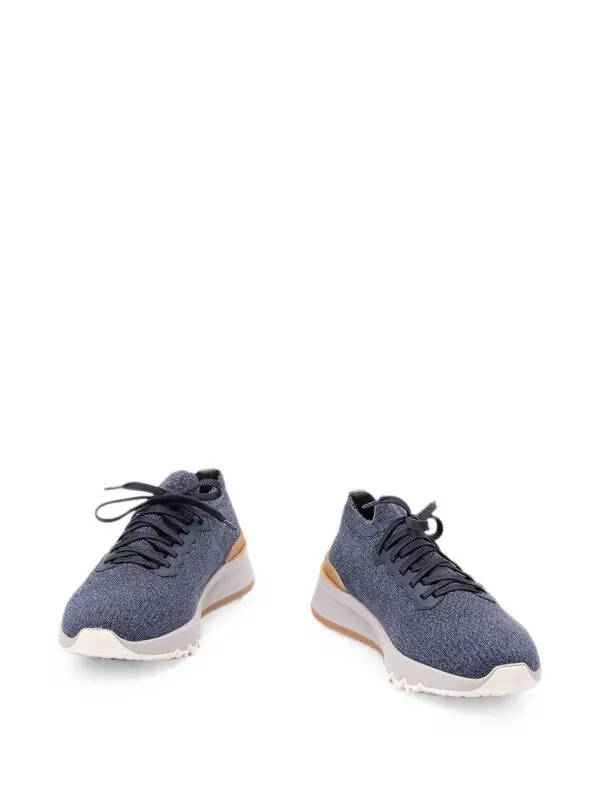 Brunello Cucinelli Marl-effect Wool Lace-up Sneakers - Multicolor
