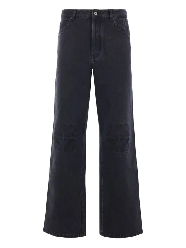 Loewe Anagram Embroidered Denim Jeans - Multicolor