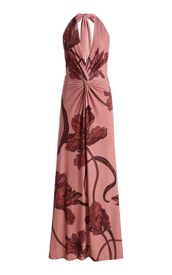 ANDRES OTALORA Pura Maxi Halter Neck Dress - Pink
