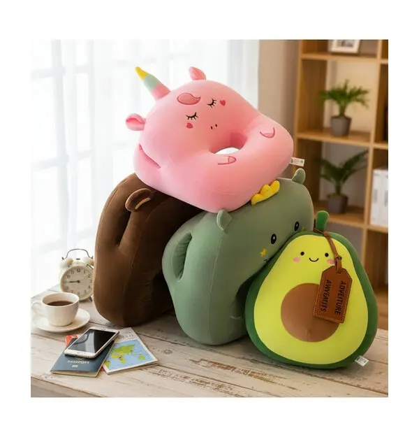 3P EXPERTS Cute Travel Animal Nap Pillow - Brown