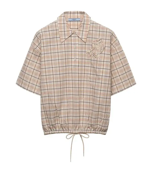 Prada Cotton Embroidered Check Shirt