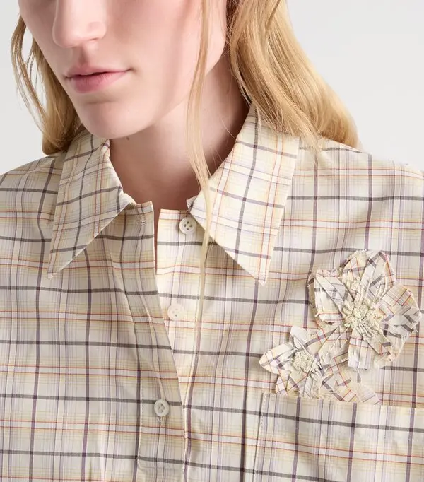 Prada Cotton Embroidered Check Shirt