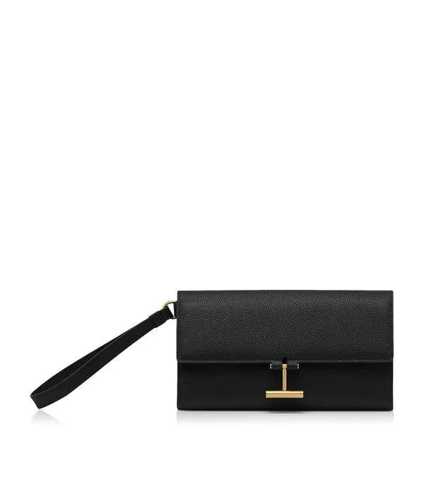 TOM FORD Leather Tara Wrist Pouch - Black