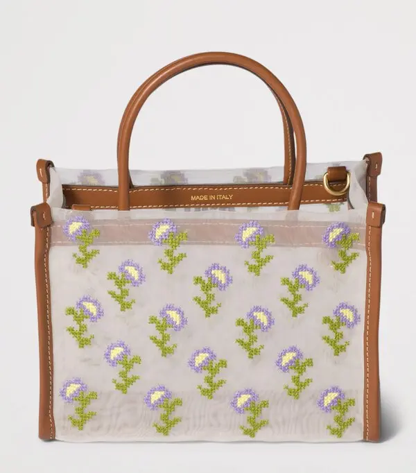 Miu Miu Embroidered Mesh Top-handle Bag