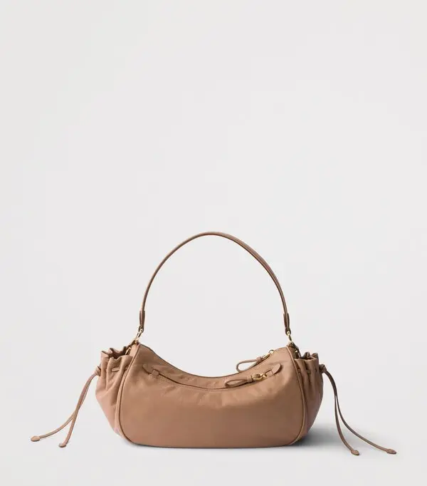 Prada Leather Shoulder Bag - Nude