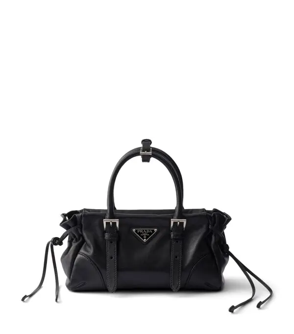 Prada Leather Bonnie Top-handle Bag - Black