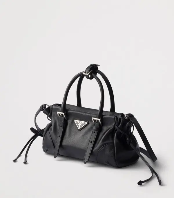 Prada Leather Bonnie Top-handle Bag - Black