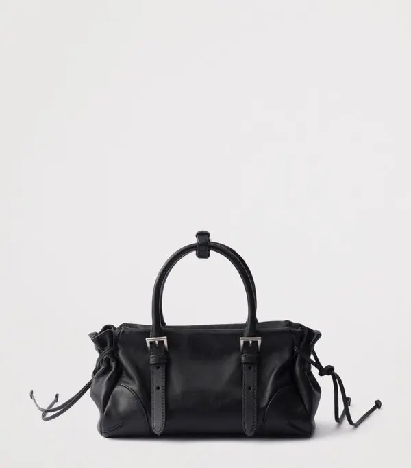 Prada Leather Bonnie Top-handle Bag - Black