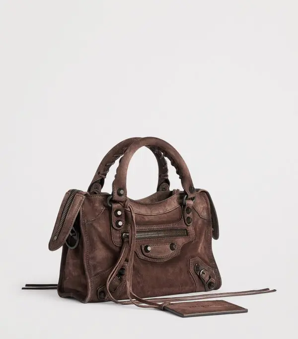 Balenciaga Mini Suede Le City Top-handle Bag - Brown