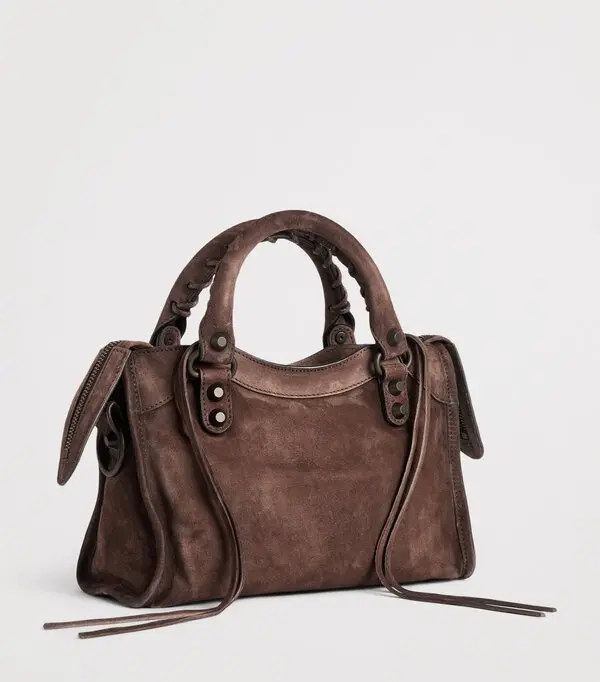 Balenciaga Mini Suede Le City Top-handle Bag - Brown
