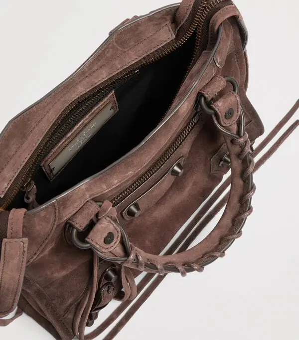 Balenciaga Mini Suede Le City Top-handle Bag - Brown