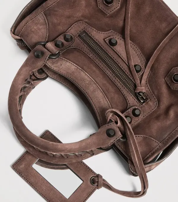 Balenciaga Mini Suede Le City Top-handle Bag - Brown