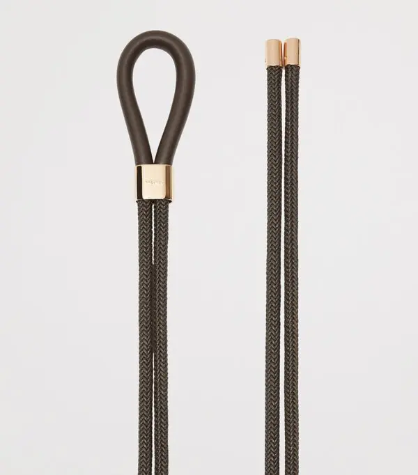 Max Mara Waxed Cotton Belt With Gold Tone Tips