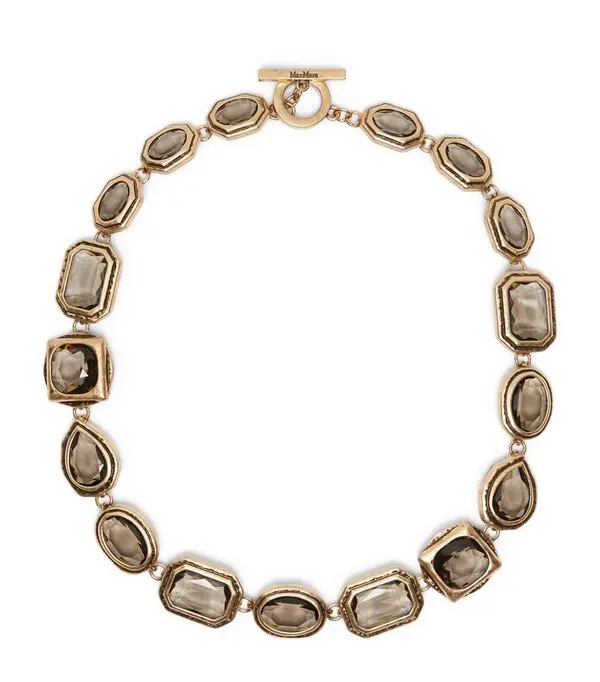Max Mara Embellished Crystal Choker Necklace - Grey