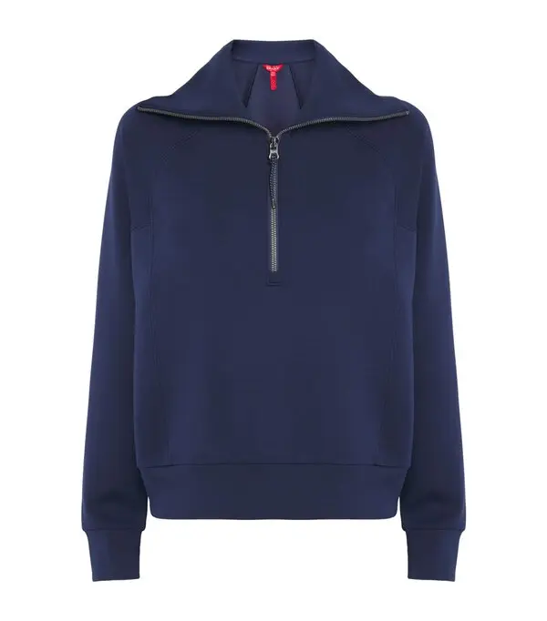 Spanx Airessentials Half-zip Sweater - Navy