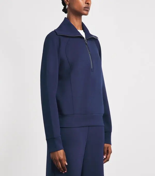 Spanx Airessentials Half-zip Sweater - Navy
