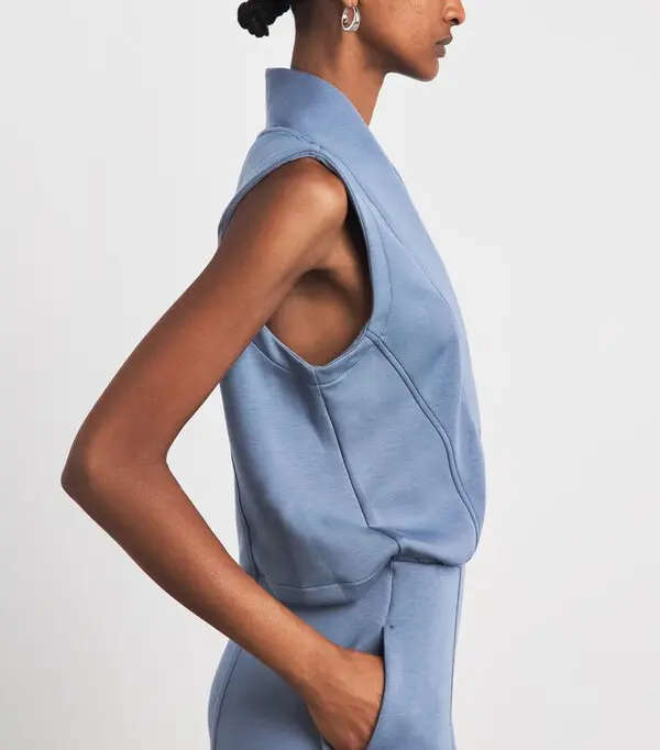 Spanx Airessentials Sleeveless Zip-up Jumpsuit With Wide Legs