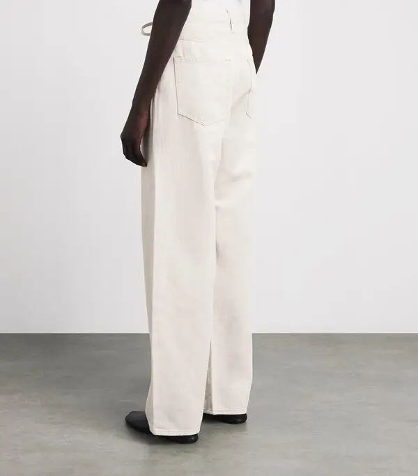 FRAME Drawstring Off-duty Straight Jeans - Ivory