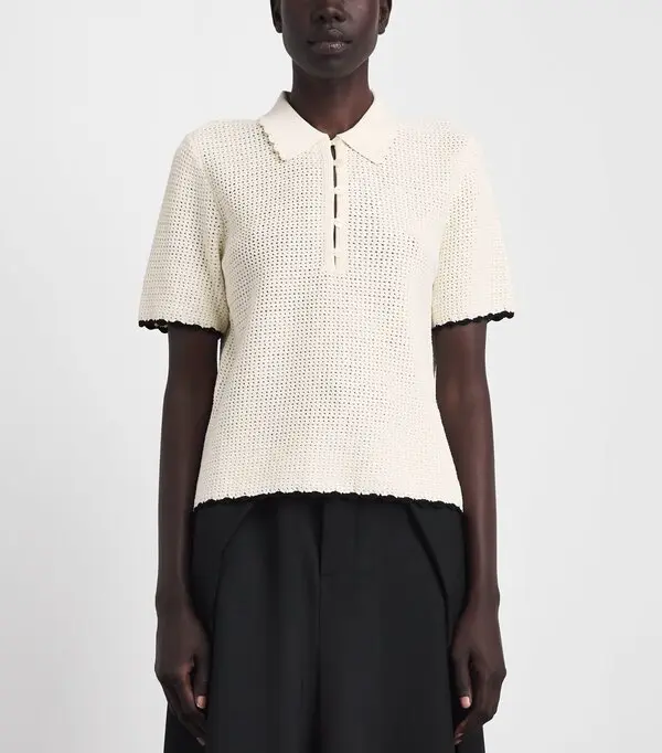 FRAME Crochet Daybreak Polo Shirt