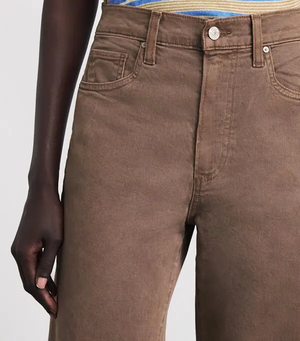 Paige Arellia Skimmer High-rise Wide-leg Jeans - Brown