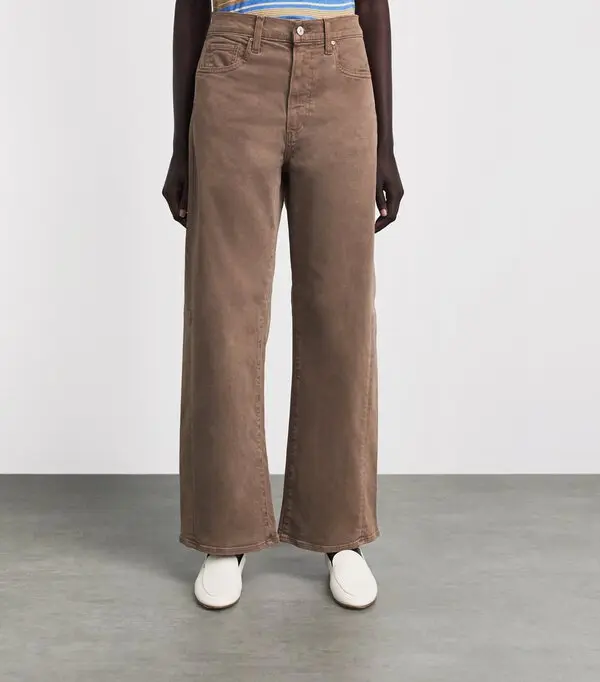 Paige Arellia Skimmer High-rise Wide-leg Jeans - Brown