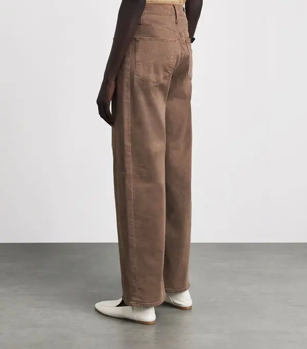 Paige Arellia Skimmer High-rise Wide-leg Jeans - Brown