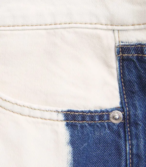 Rag & Bone Featherweight Logan Mid-rise Wide-leg Jeans With Bleached Stripe - Ivory