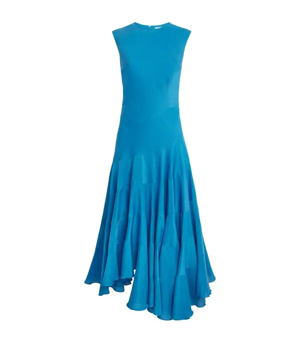 Tory Burch Cotton-silk Asymmetric Maxi Dress