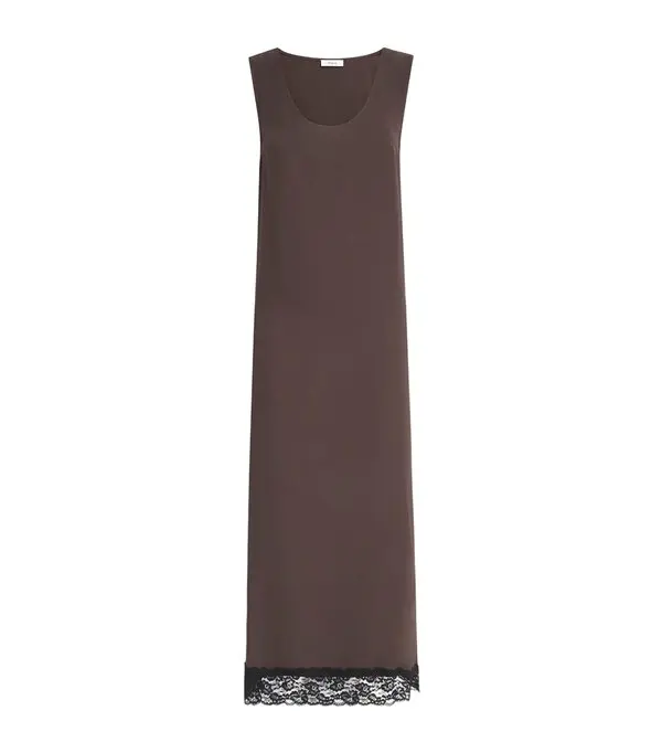 Stylein Malea Lace-trim Maxi Dress - Brown