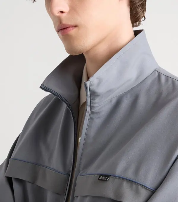 Prada Virgin Wool-mohair Jacket - Grey
