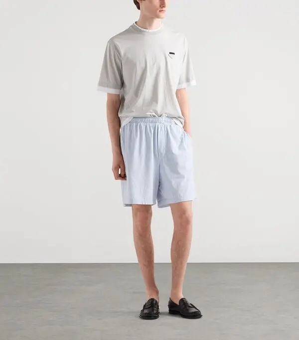Prada Cotton Layered Triangle T-shirt