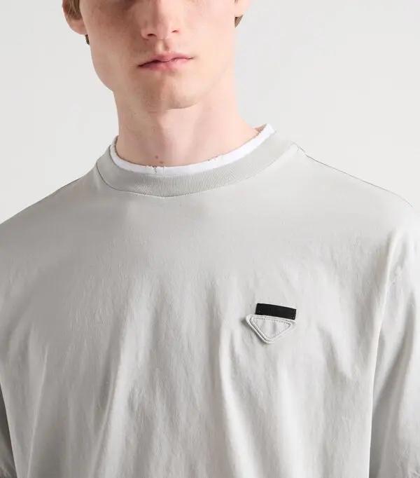 Prada Cotton Layered Triangle T-shirt