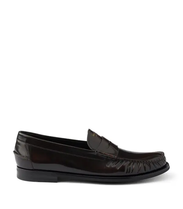 Prada Brushed Leather Loafers