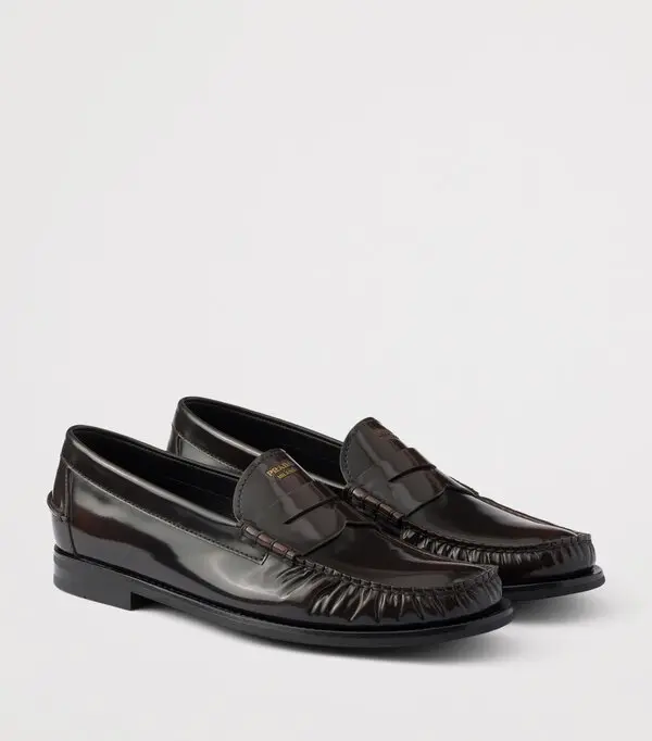 Prada Brushed Leather Loafers