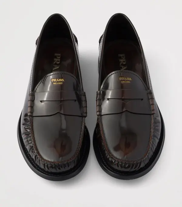 Prada Brushed Leather Loafers