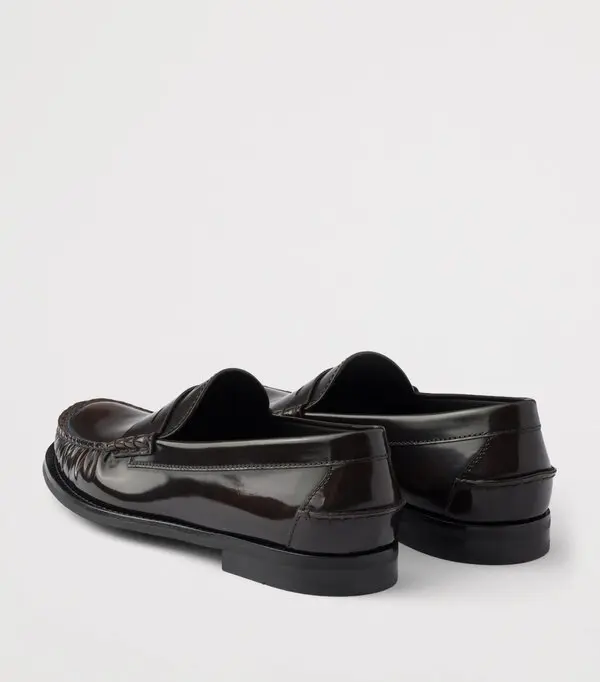 Prada Brushed Leather Loafers