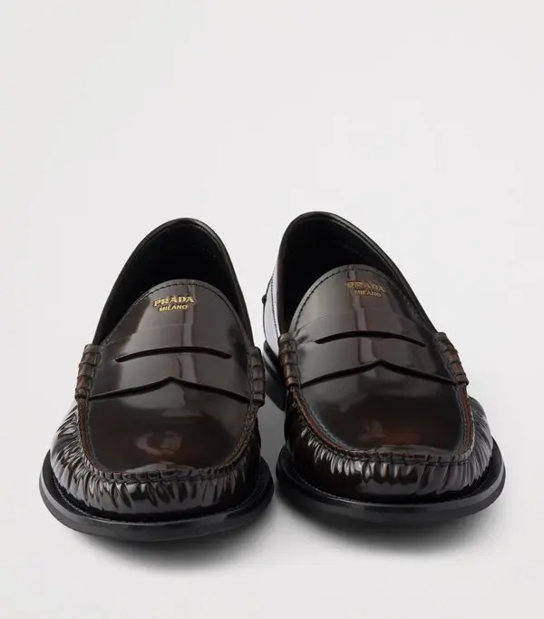 Prada Brushed Leather Loafers