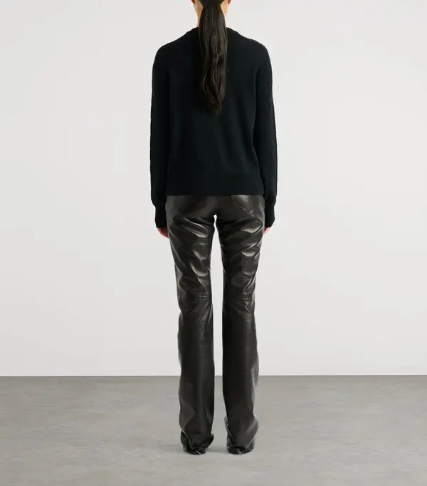 Balmain Merino Wool Cardigan With Lion Chain Buttons - Black
