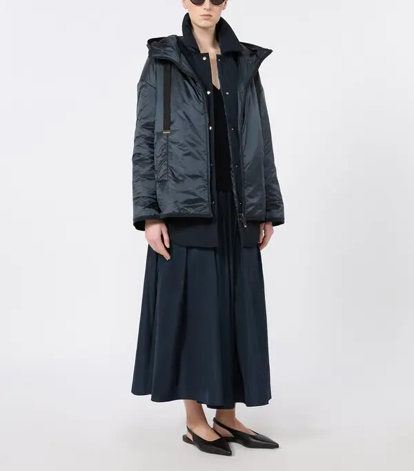 Max Mara Padded Hooded Jacket - Navy