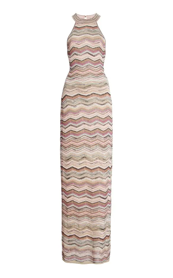 Missoni Sleeveless Halter-neck Maxi Dress
