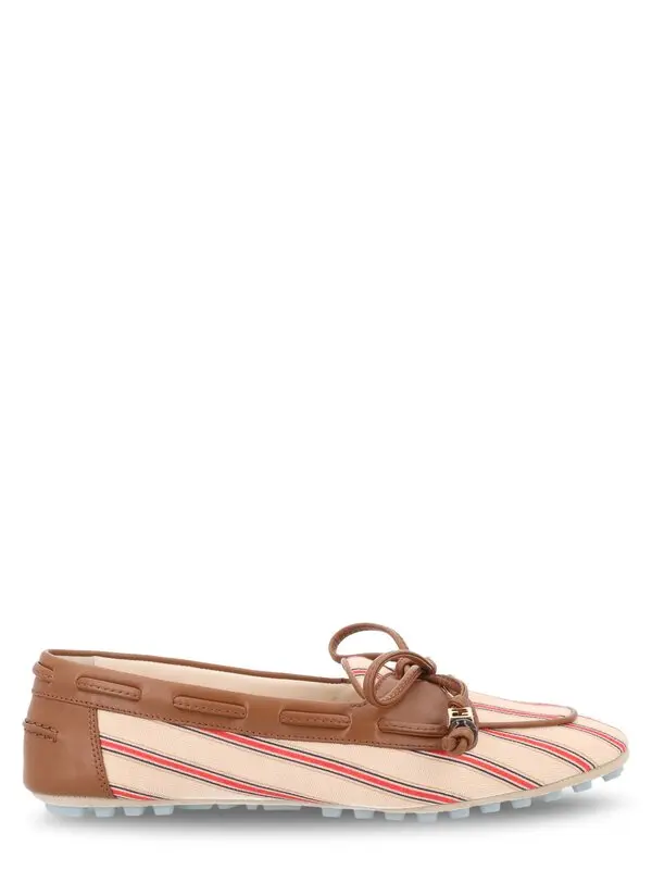 Fendi Mocassino Ff Canvas And Leather Loafers