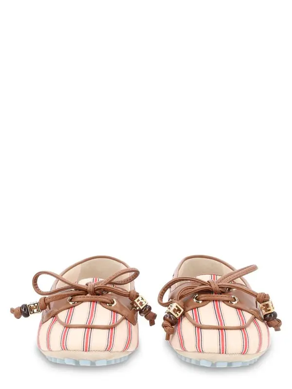 Fendi Mocassino Ff Canvas And Leather Loafers