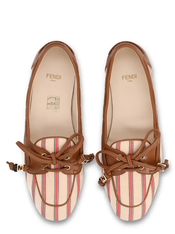 Fendi Mocassino Ff Canvas And Leather Loafers